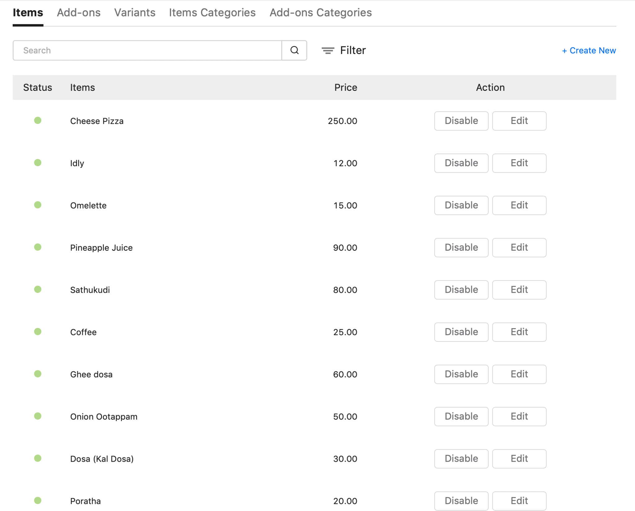 How to disable an Item in my menu when it is out of stock? - Gleeca